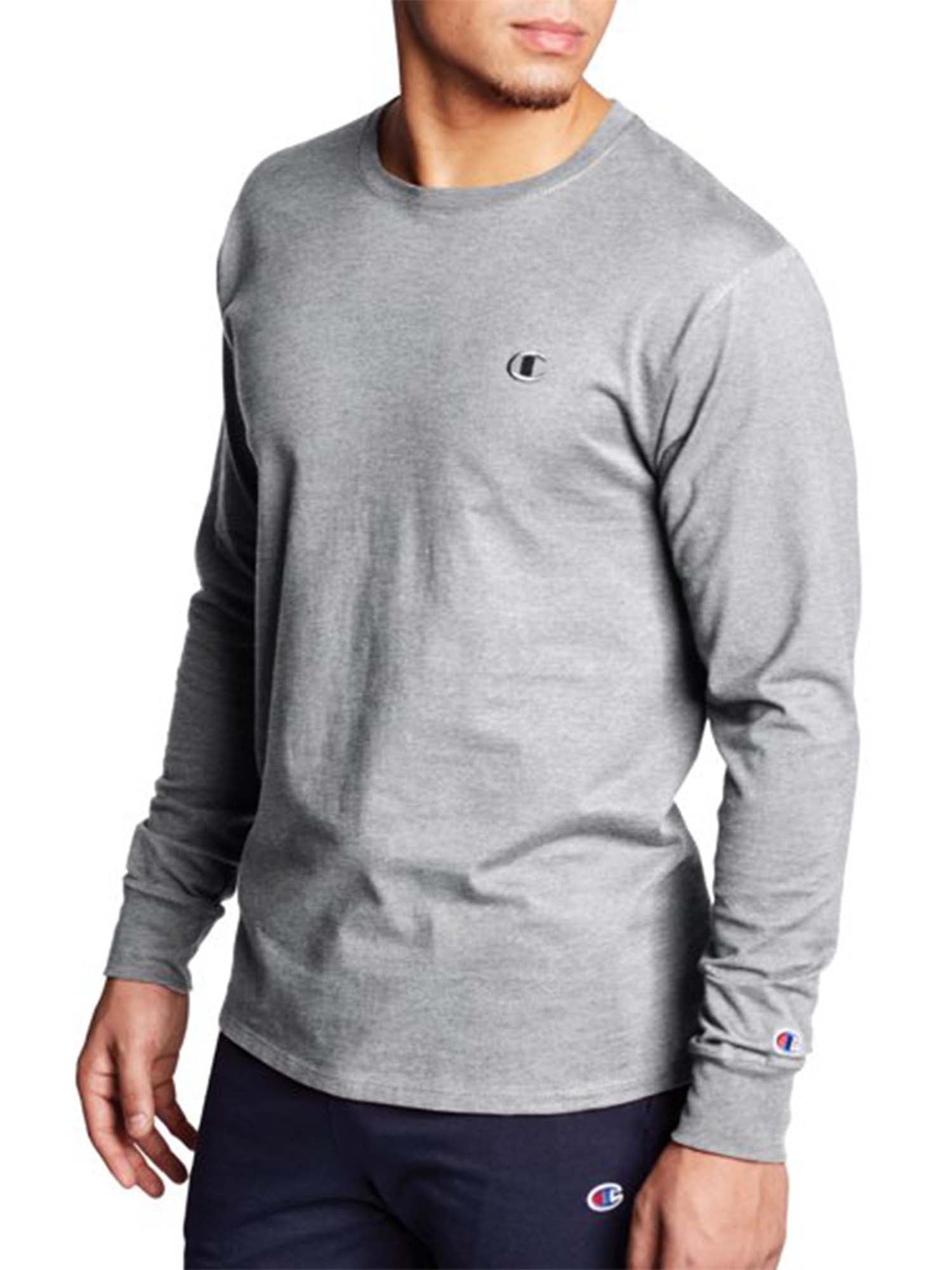 Champion Men's and Big Men's Classic Solid Jersey Long Sleeve T-Shirt ...