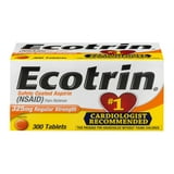 Ecotrin Regular Strength Safety Coated Aspirin 325 mg - 300 Tablets ...