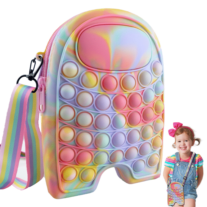 ZIMFANQI Pop It Fidget Toys Pop Its Purse Bag for Girls Simple Dimple ...