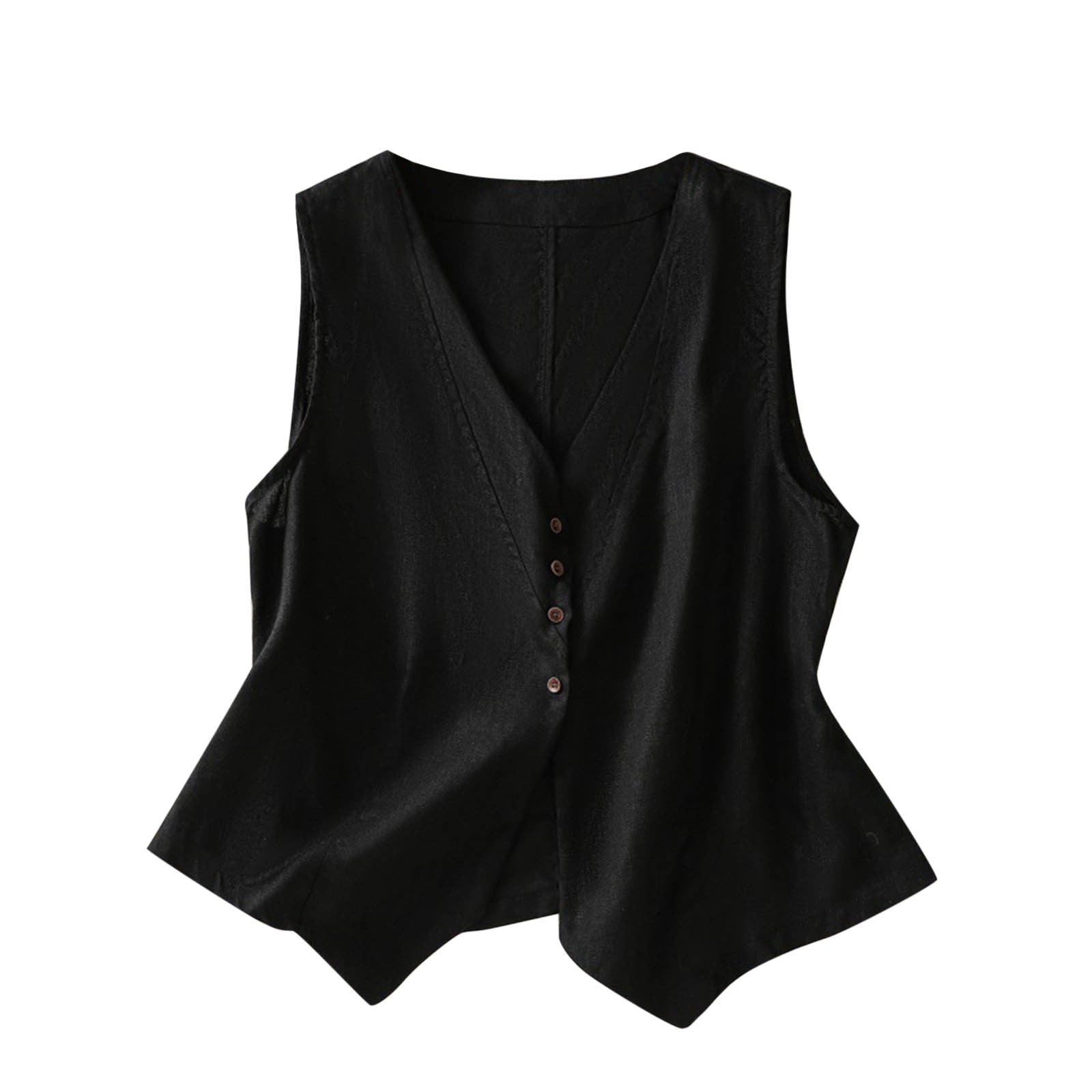 Click here for Bmisegm Womens Linen Vest Casual Loose V Neck Slee... prices