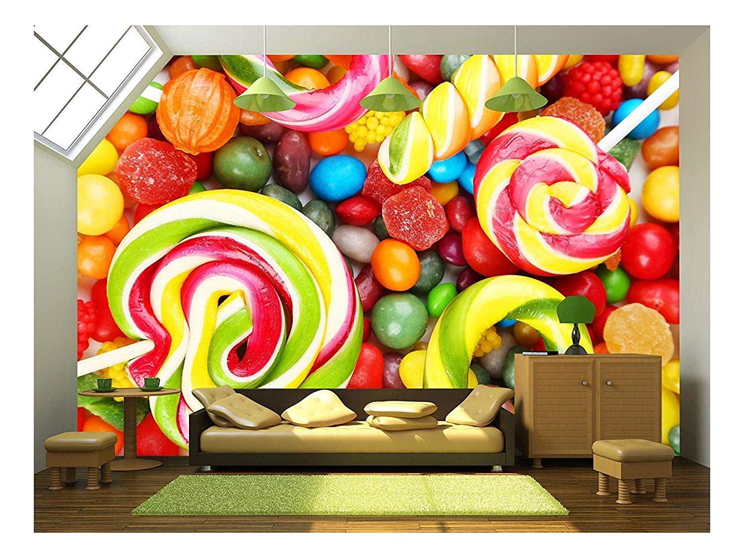 Wall26 Different Fruit Candies Background - Removable Wall Mural | Self ...