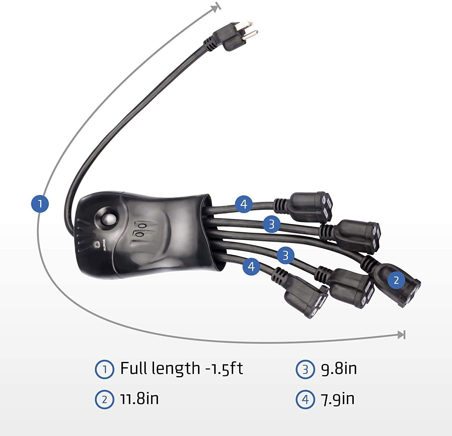 Buy ClearMax Powersquid Flexible Outlet Multiplier Cable Extension for ...