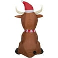 Highland Cow in Santa Hat Holiday Outdoor Inflatable - Walmart.com
