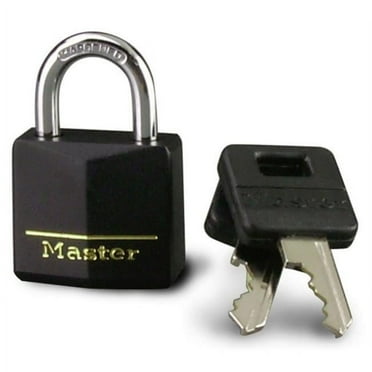 Master Lock 141D 1-9/16" Black Vinyl Cover Brass Padlock - Walmart.com