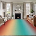 Bohemian Gradient Red Washable Area Rug 5x7 Modern Minimalist Green ...