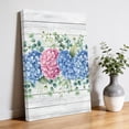 Blue Pink Hydrangea Canvas Wall Art for Living Room, Spring Floral Leaf ...