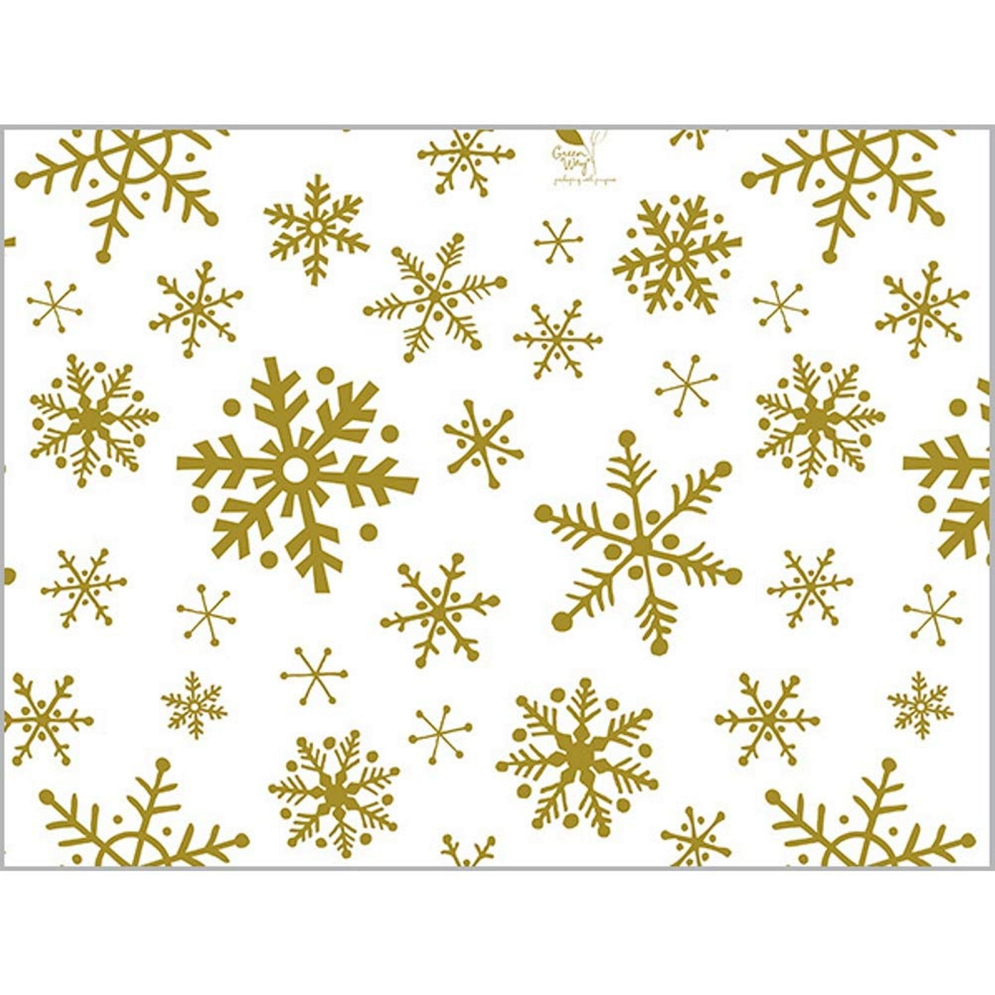 Gold Holiday Snowflakes Tissue Paper - 20in. X 30in. Sized Sheets - 12 ...