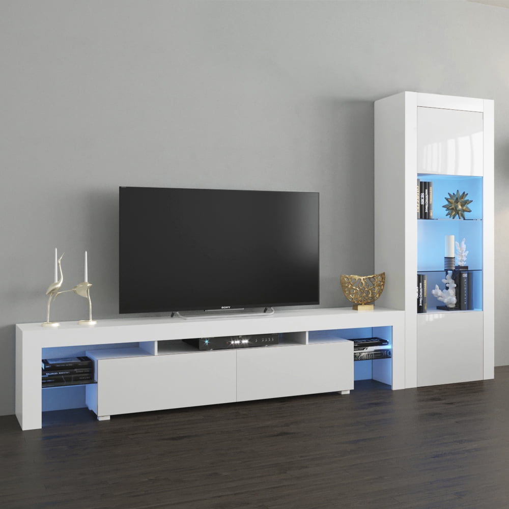 Milano Set 200-BK Modern Wall Unit Entertainment Center - Walmart.com
