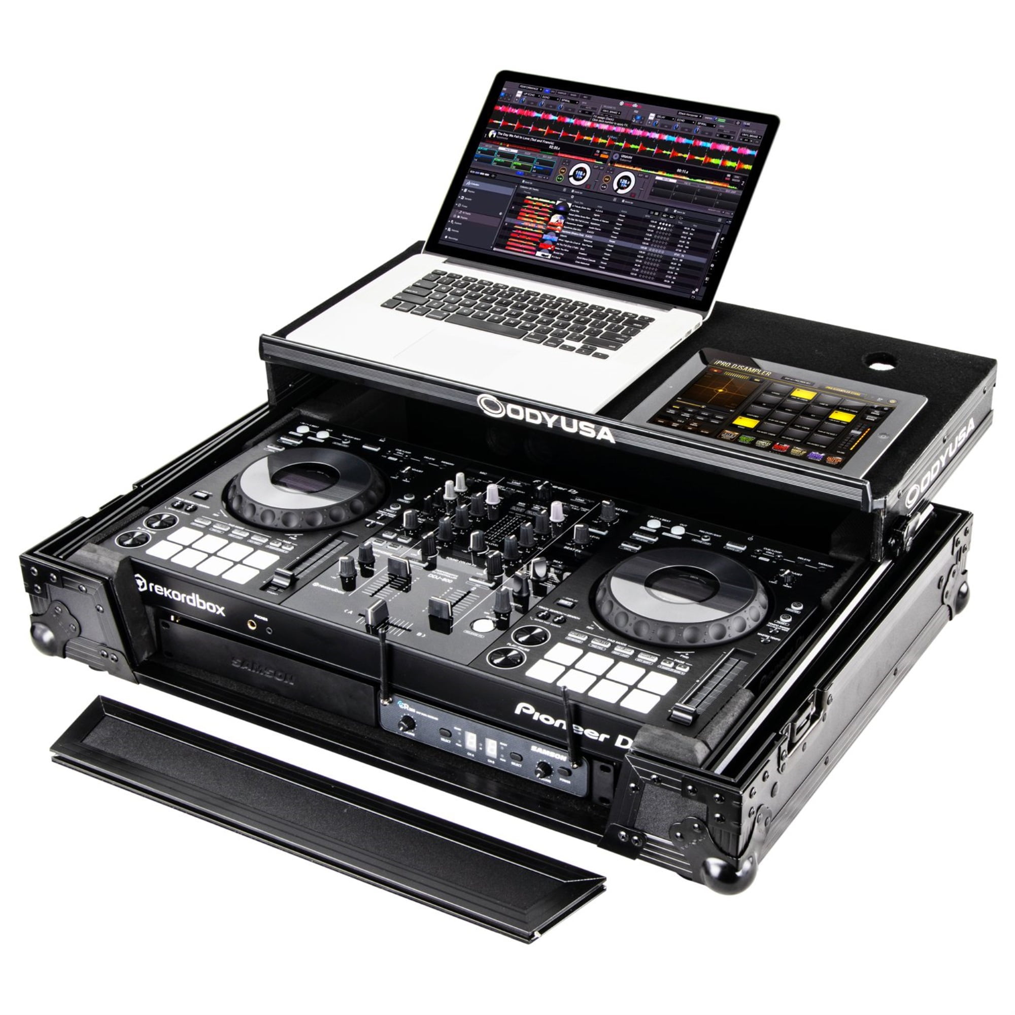 BLACK LABEL PIONEER XDJ-RR DJ CONTROLLER GLIDE STYLE CASE WITH A 1U 19 ...