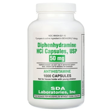 Major Banophen Diphenhydramine 50mg Capsules - Antihistamine, Anti ...