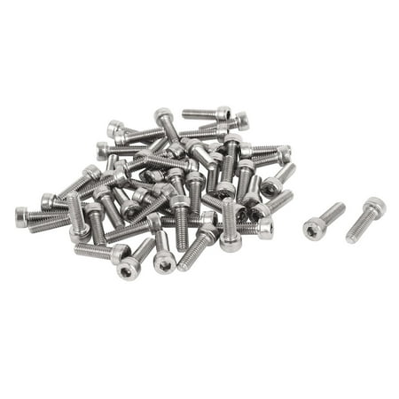 M4x14mm 0.7mm Pitch Stainless Steel Bolts Socket Cap Head Hex Key ...