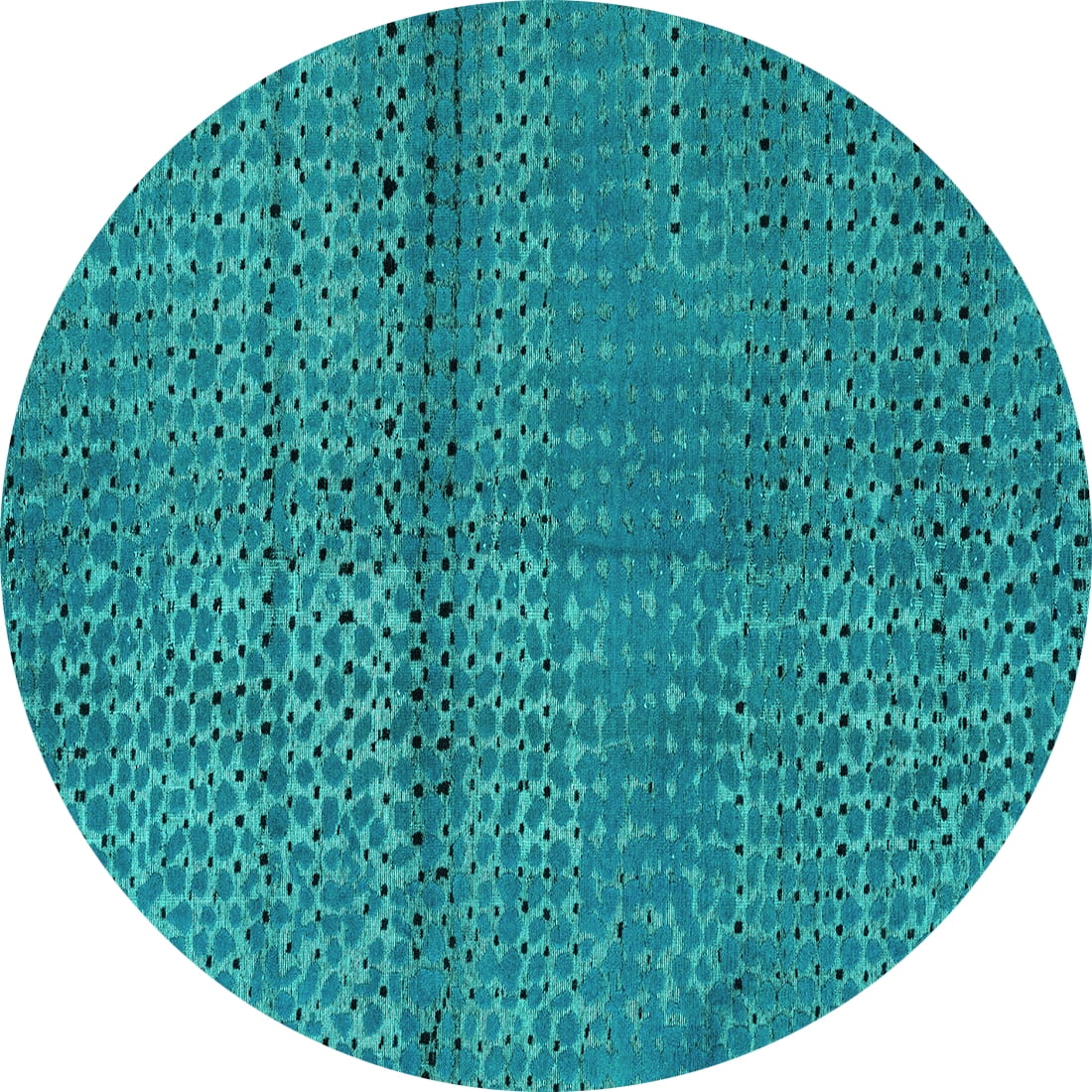 Ahgly Company Indoor Round Abstract Turquoise Blue Modern Area Rugs, 6 ...