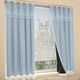 Blackout Double Layer Curtains Thermal Insulated Room Darkening Drapes ...
