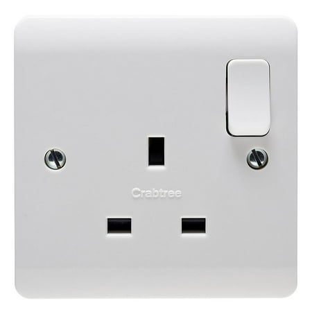 CRABTREE - Instinct 1 Gang, DP Switched Wall Socket, Dual Earth, 13A ...