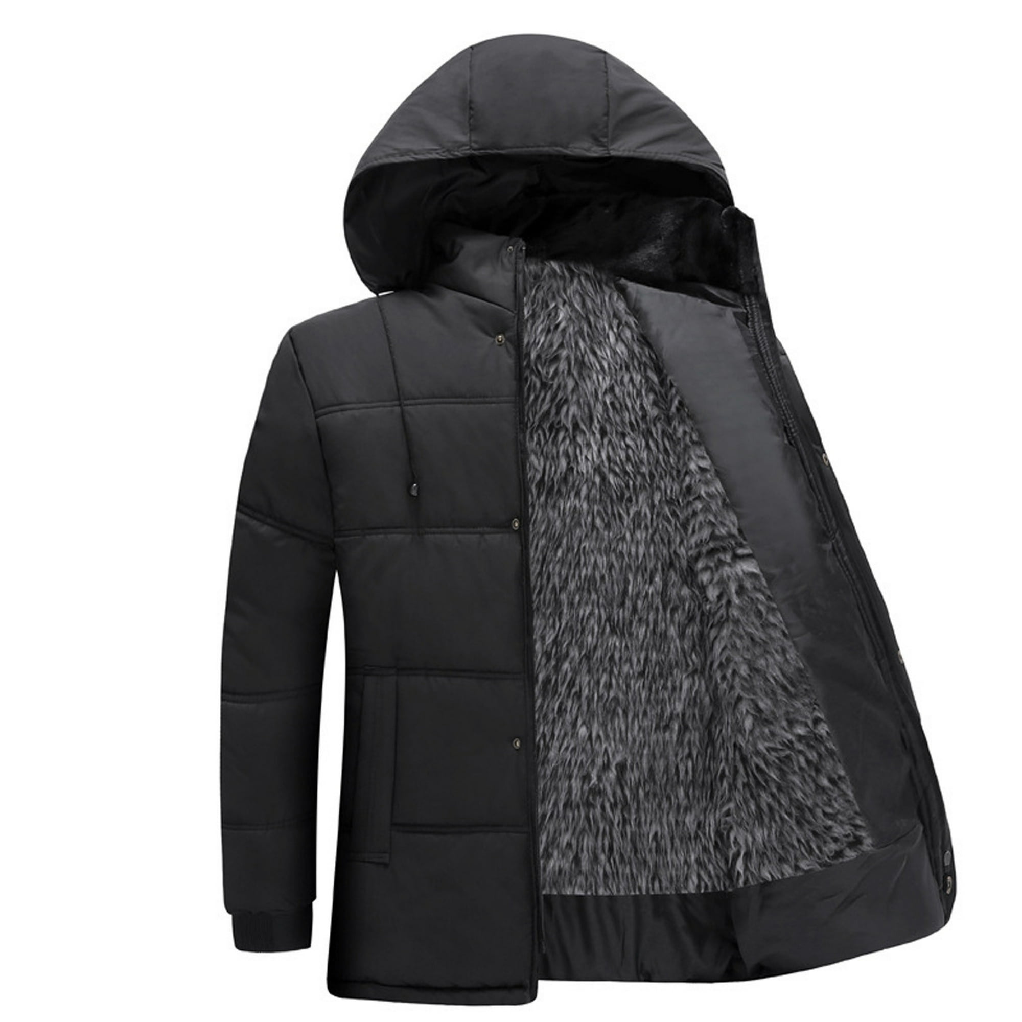 Click here for Cehvom Men Casual Solid Winter Hooded Stand-Up Col... prices