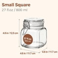 6-Pack 27oz Square Glass Pantry Canisters, Modular Airtight Food ...