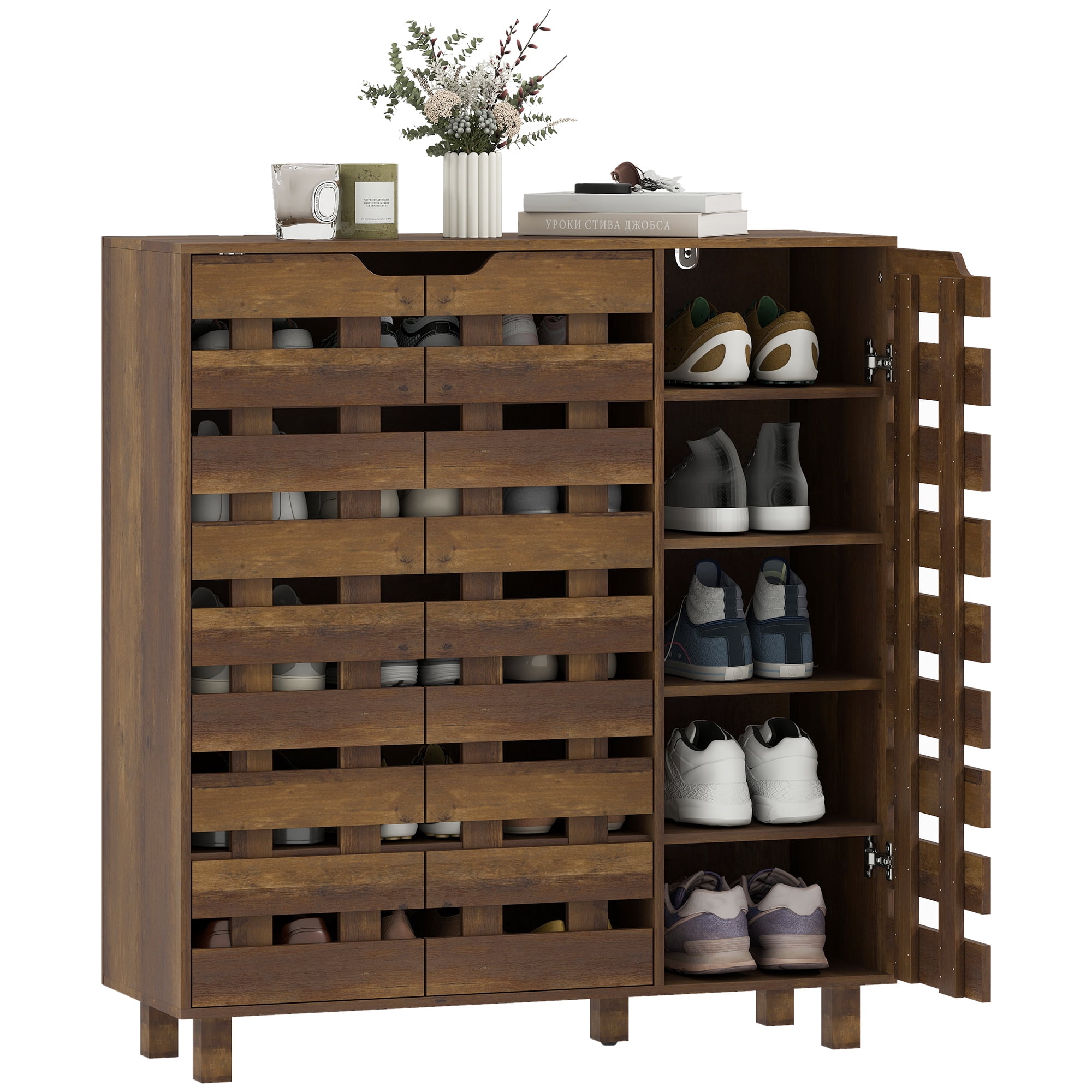 Click here for Homcom Shoe Cabinet  Shoe Storage Cabinet For 20 P... prices