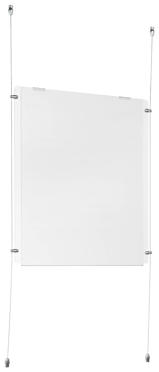 24 x 28 x 1/4-Inch Suspended Cable Display System, Silver Satin Finish ...