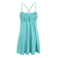 Dresses for Women Sleeveless Adjustable Strap Fashion Solid Round Neck ...