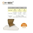 CH-BOX 50 Pack 13x11x2'' Small Shipping Boxes, White Corrugated ...