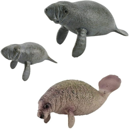 Manatee Animal Figurines Set, 3PCS Realistic Miniature Stuff Fairy ...