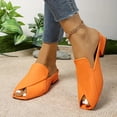 BRICH Women's Slip-On Sandals Solid Color Elegant Comfy Chunky Heel ...