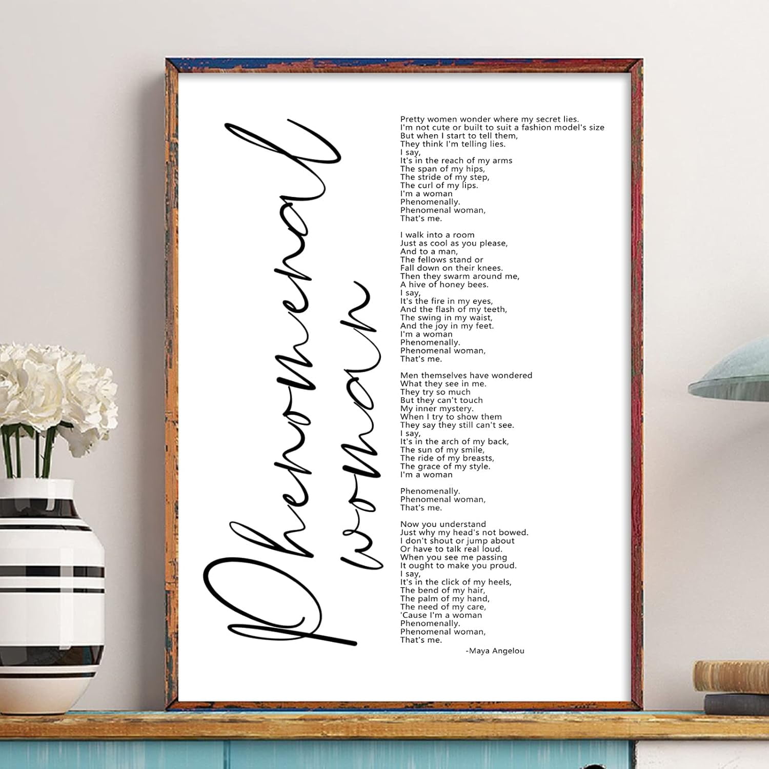 shiyou-Maya Angelou Quotes Wall Art Decor Black Woman Canvas Art ...