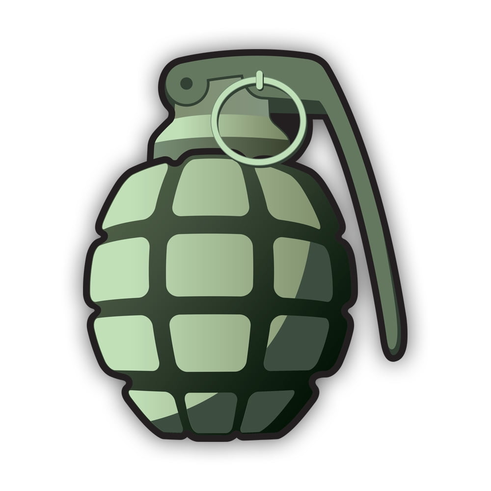 Green Hand Grenade Sticker Decal - Self Adhesive Vinyl - Weatherproof ...