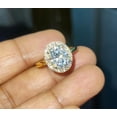 Aishvi Jewels 3Ct Oval Cut Real Moissanite Halo Engagement Wedding Ring ...