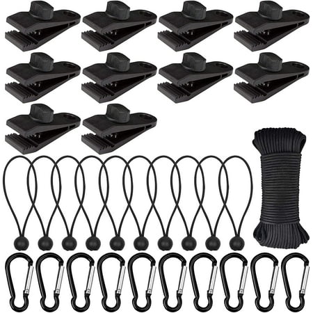 NUNADERNU Tarp Clips, 31 Pcs Crocodile Mouth Tent Clips Tarp Clips with ...