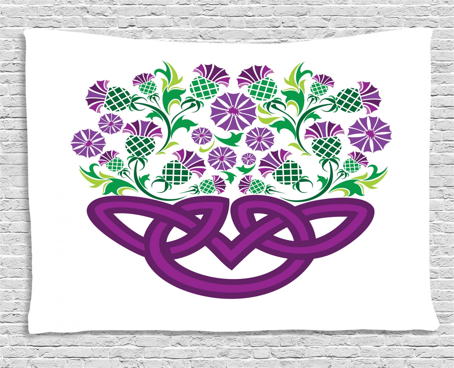 Thistle Tapestry, Celtic Knot and Thistle Plant in Basket Form with ...