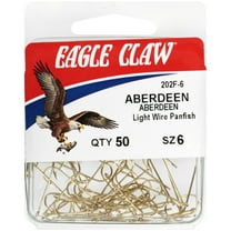 Eagle Claw 202FH-6 Aberdeen Size 6 Fishhooks 50 Pack - Walmart.com