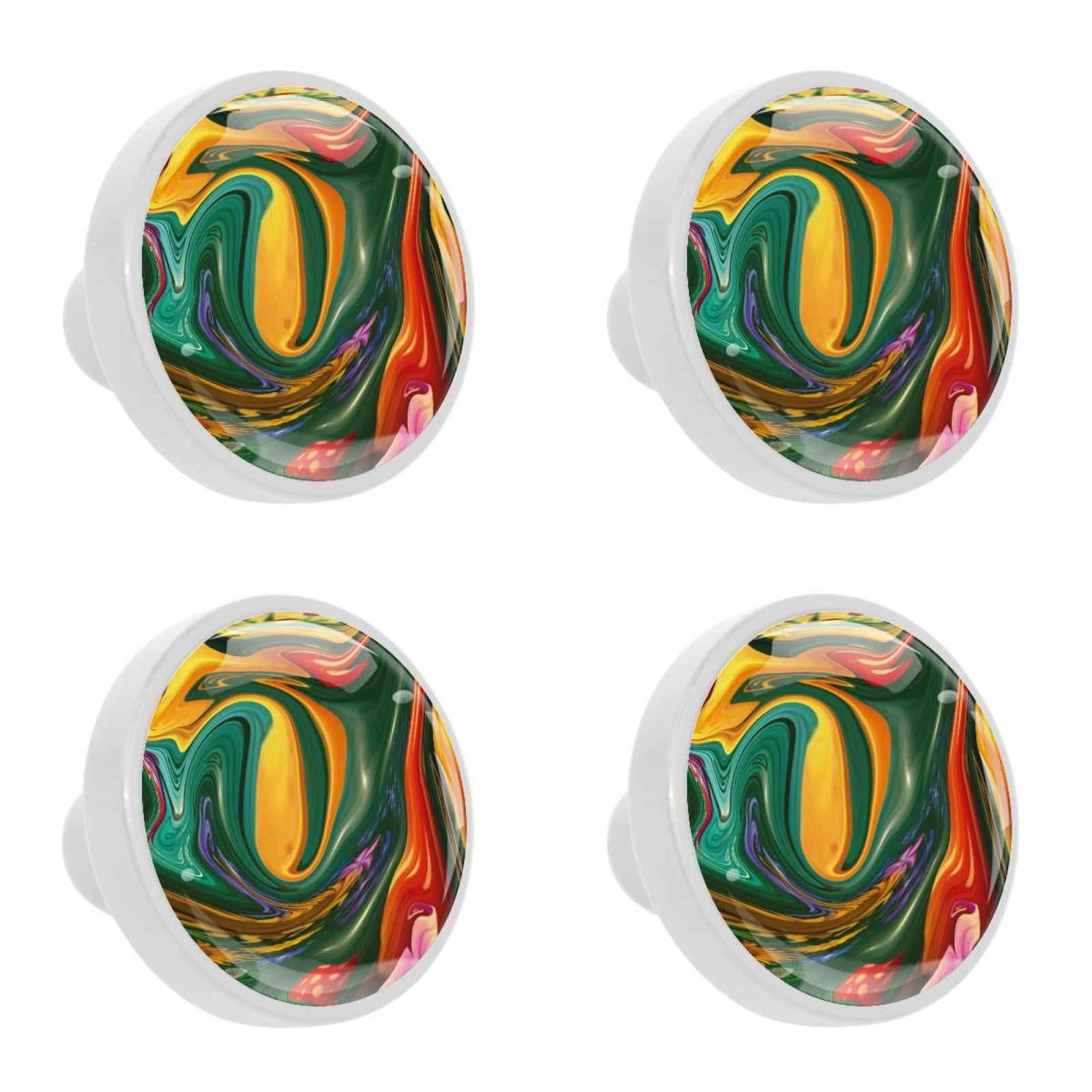 4 Pcs Abstract Texture Knobs for Kitchen Cabinet Cupboard Dresser ...