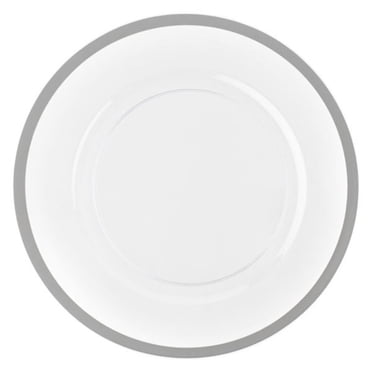 Impresserve 13-inch Clear Charger Plates with Silver Rim - 8 Count ...