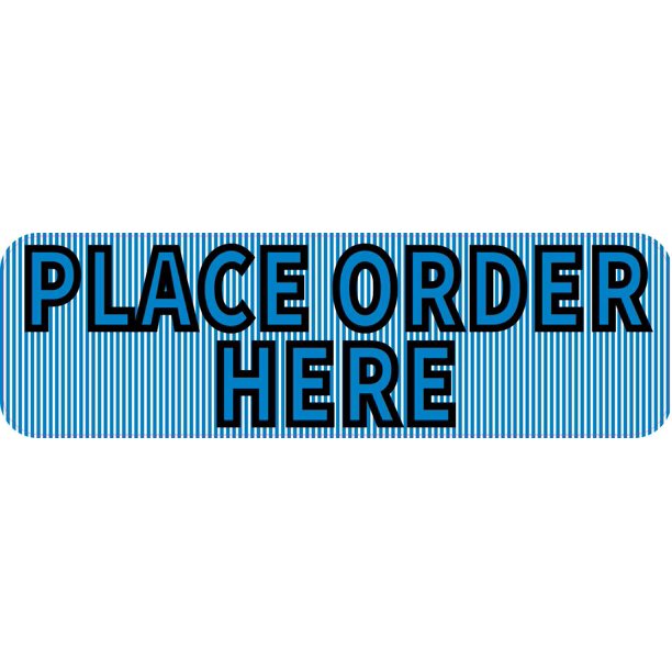 10in x 3in Striped Blue Place Order Here Magnet Magnetic Business ...