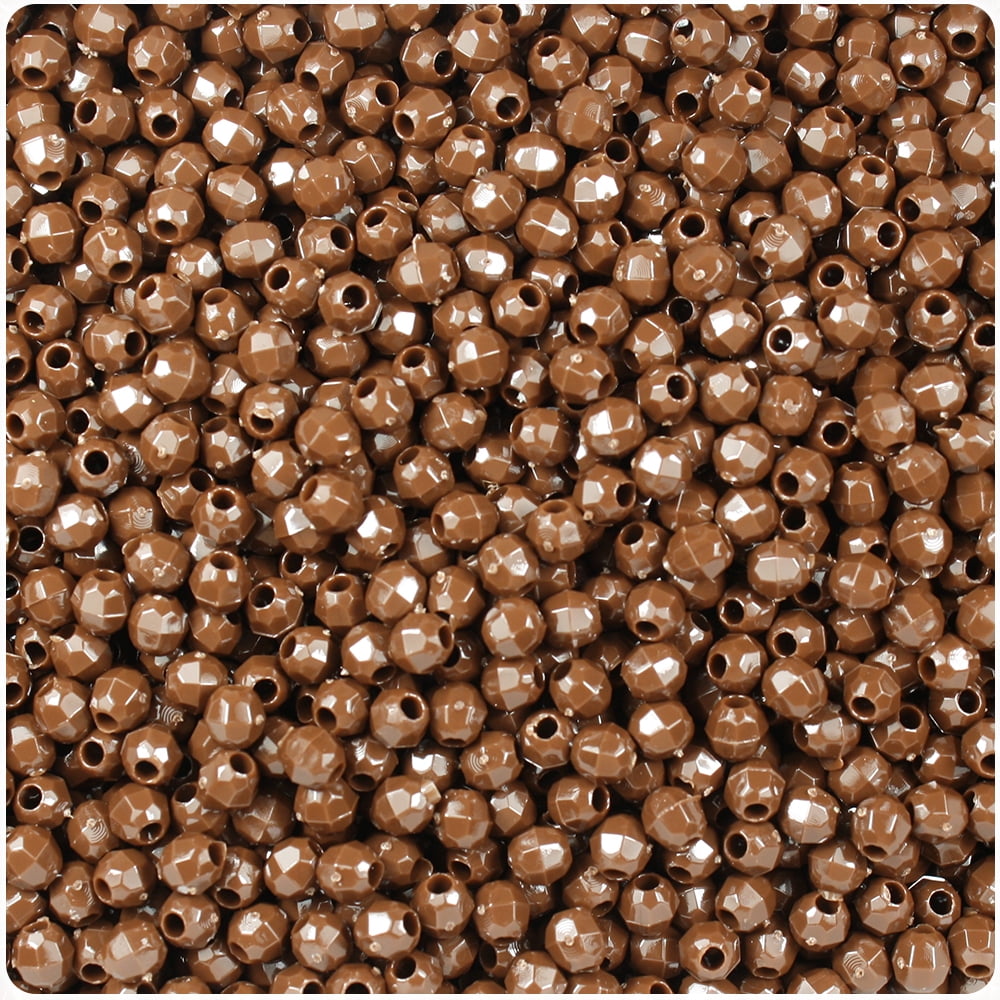 BeadTin Chocolate Opaque 4mm Faceted Round Craft Beads (1350pcs ...