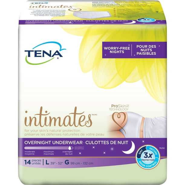 TENA Overnight Incontinence Underwear For Women, Large, 14 Count, Pack ...