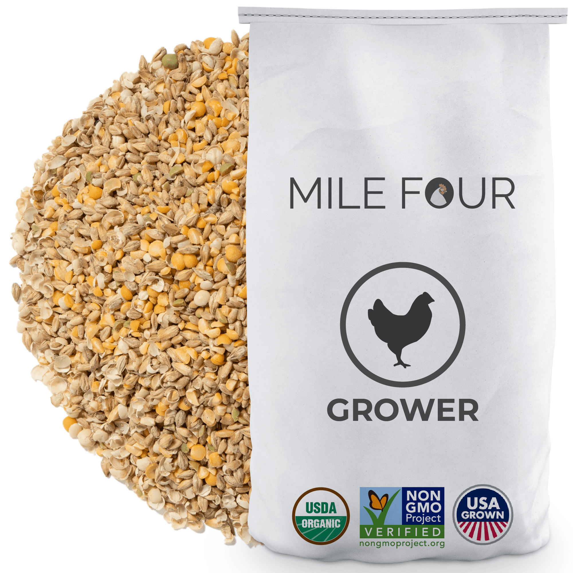 Mile Four | Grower Organic Chicken Feed | 100% US Grown Grains ...