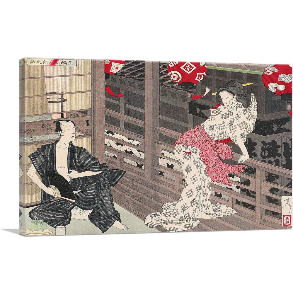 ARTCANVAS Lady Ejima And Actor Ikushima Shingoro 1886 Canvas Art Print ...