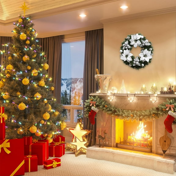 Christmas Wreaths for Front Door Hwkond Christmas Wreaths Hanging ...