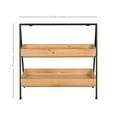 Stratton Home Decor Two Tier Metal and Wood Tabletop Tray with Natural ...