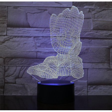 Hmwy-baby Groot Night Light Kids Bedroom Anime 3d Led Table Lamp ...