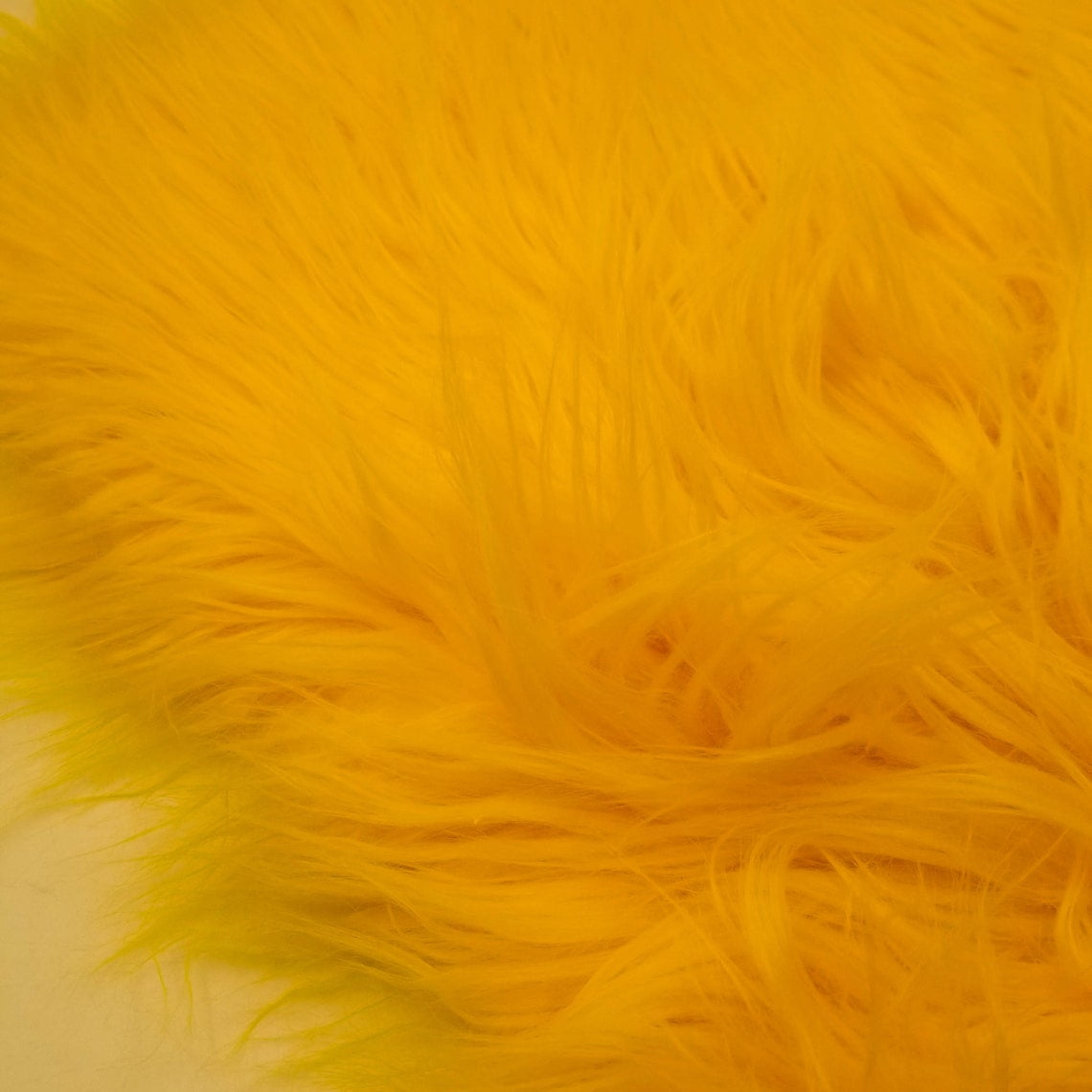 FREE SHIPPING!!! Yellow Faux Fur Fabric Long Pile Mongolian, DIY ...