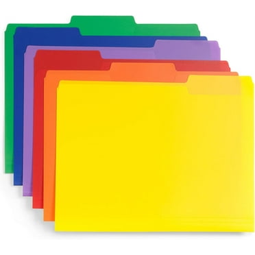 Set of 12 Project File Folders with Notes Section, 1/3 Cut Tab Office ...