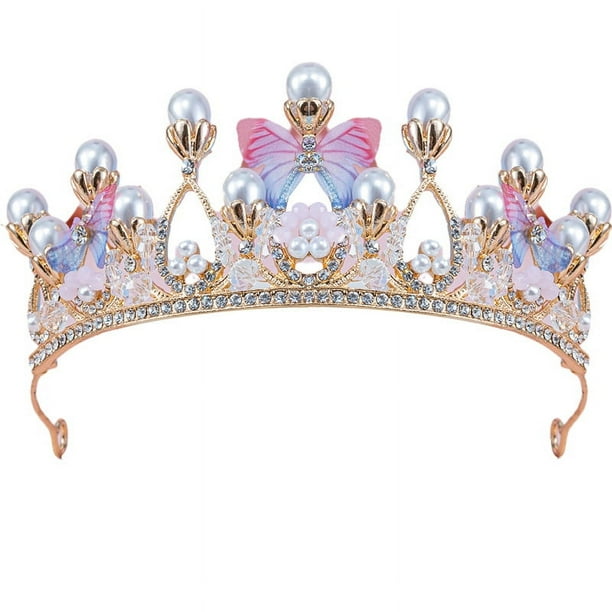 Tiaras for Girls Crystal Tiara Pearl Princess Crown for Girls Handmade ...