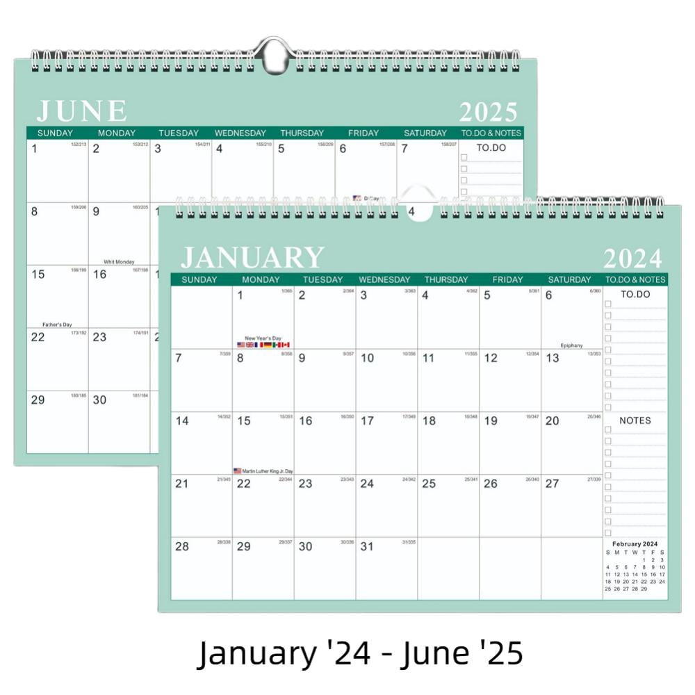 Esaierr 3x3x1in 2023-24 Year English Wall-Mounted Calendar Minimalist ...