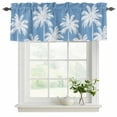 Blue Palm Trees 2 Panels Kitchen Valance, Summer Beach Tropical ...