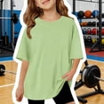 DHFJKG Girls Oversized Tees Summer Basic Top Short Sleeve Crew Neck ...