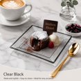 100PCS Black Square Plastic Disposable Plates - 6 Inch Clear & Black ...