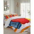 4 Piece Duvet Cover Set Full, Fruit Apples Pencils Crayons Soft ...
